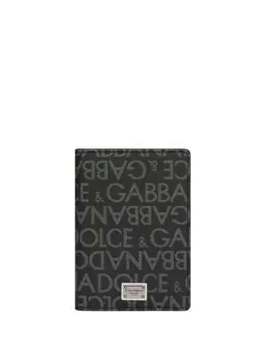 Dolce & Gabbana Logo-plaque Jacquard Cardholder - Black