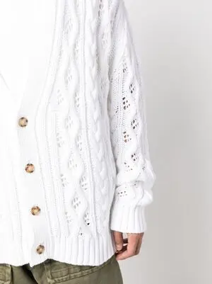 1989 STUDIO Open-knit V-neck Cardigan