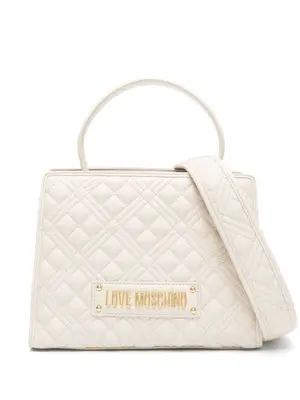 Moschino Quilted Tote Bag With Logo Lettering