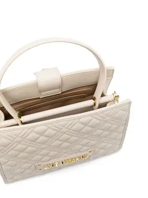 Moschino Quilted Tote Bag With Logo Lettering