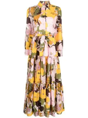 La DoubleJ Bellini Floral-print Shirtdress - Pink