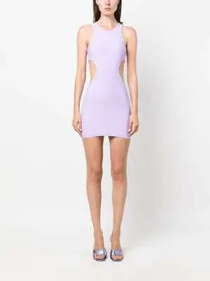 REINA OLGA Cut-out Sleeveless Minidress - Purple
