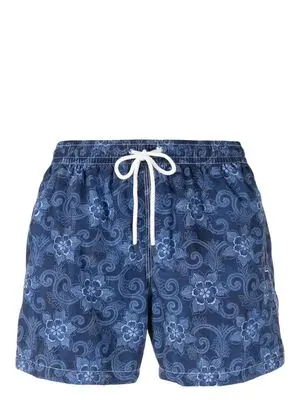 Fedeli Floral-print Swim Shorts