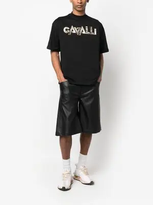 Roberto Cavalli Zebra-print Logo T-shirt