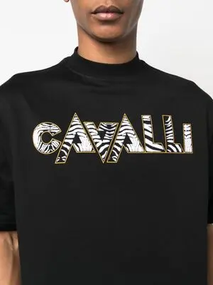 Roberto Cavalli Zebra-print Logo T-shirt