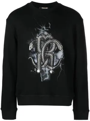 Roberto Cavalli Mirror Snake-print Sweatshirt