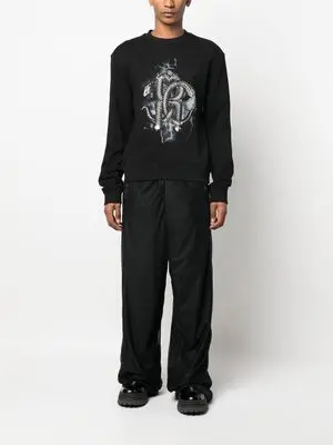 Roberto Cavalli Mirror Snake-print Sweatshirt