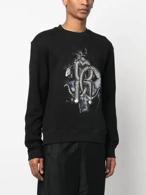 Roberto Cavalli Mirror Snake-print Sweatshirt