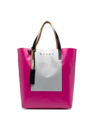 Marni Engraved-logo Panelled Tote