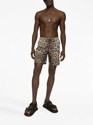 Dolce & Gabbana Leopard-print Swim Shorts