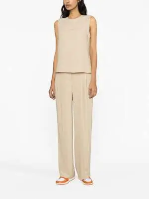 Calvin Klein Sleeveless Crêpe Top - Neutrals
