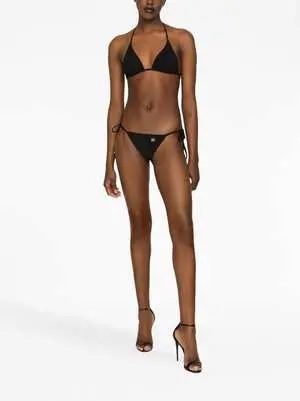 Dolce & Gabbana Logo-plaque Bikini Bottom - Black