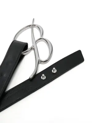 Blumarine Logo Buckle Leather Belt