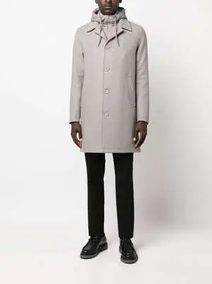 Herno Single-breasted Hooded Coat