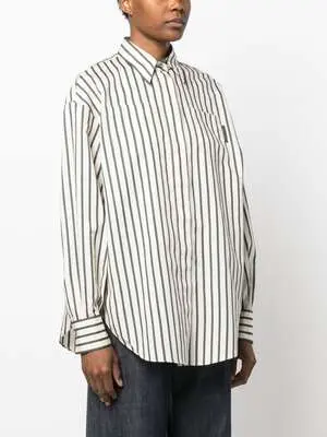 Brunello Cucinelli Monili-bead Striped Blouse