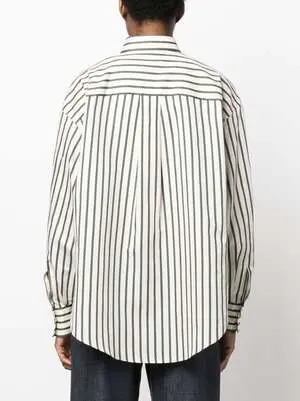 Brunello Cucinelli Monili-bead Striped Blouse
