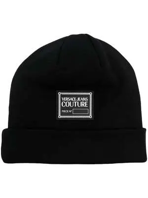 Versace Logo-patch Beanie - Black