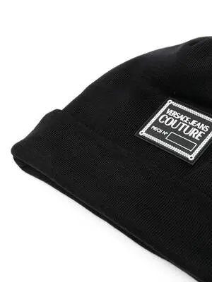 Versace Logo-patch Beanie - Black
