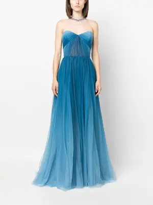 ANA RADU Gradient-effect Organza Maxi Dress
