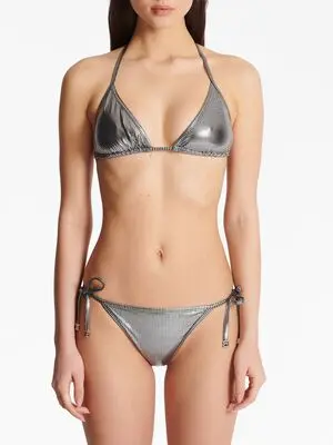 Balmain Metallic-finish Bikini Set