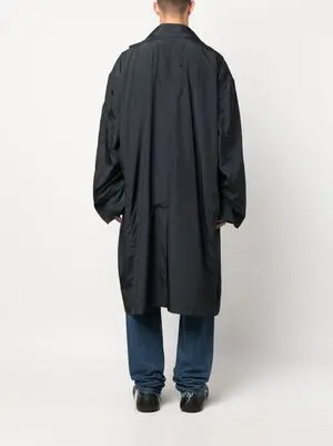 Random Identities Strap-detail Midi Raincoat - Blue
