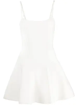 FLEUR DU MAL Flared Corset Mini Dress - White