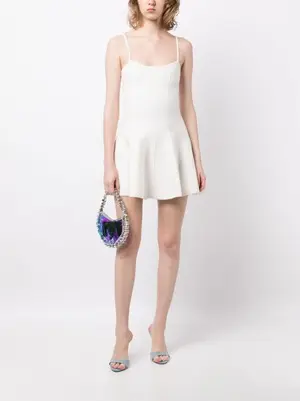 FLEUR DU MAL Flared Corset Mini Dress - White