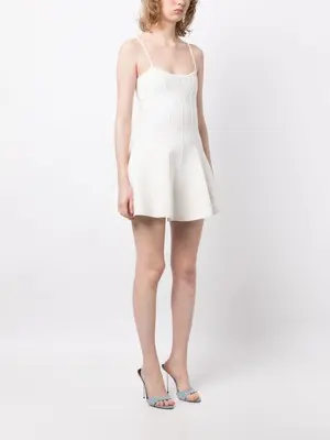 FLEUR DU MAL Flared Corset Mini Dress - White