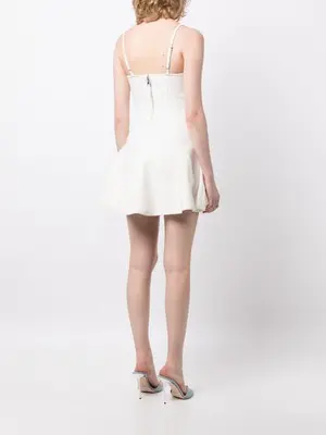 FLEUR DU MAL Flared Corset Mini Dress - White