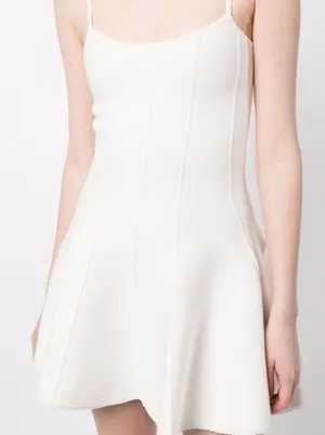 FLEUR DU MAL Flared Corset Mini Dress - White