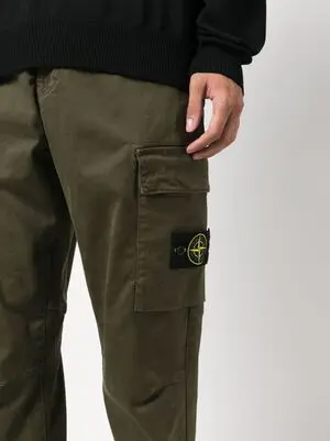 Stone Island Tapered Cargo Trousers - Green