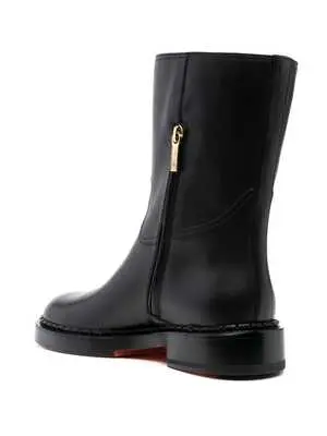 Santoni Zip-up Leather Ankle Boots