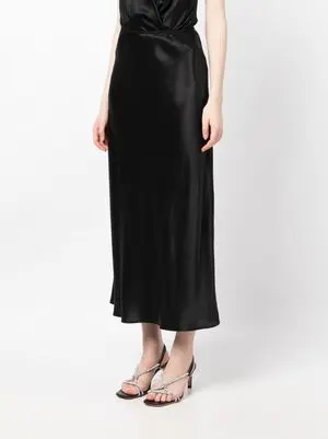 REFORMATION Layla Silk Midi Skirt - Black