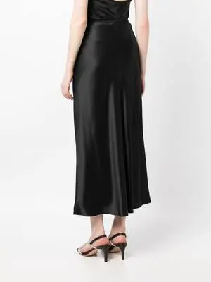REFORMATION Layla Silk Midi Skirt - Black