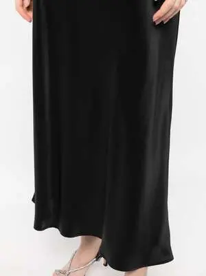 REFORMATION Layla Silk Midi Skirt - Black