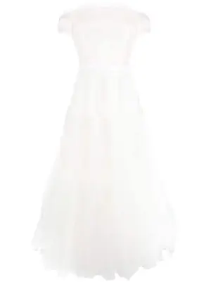 ANA RADU Off-shoulder Fluted Maxi Dress - White