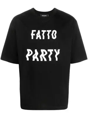 Dsquared2 Text-print Cotton T-shirt - Black