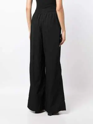AREA Crystal-embellished Wide-leg Trousers - Black