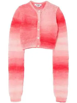 RE/DONE Gradient-effect Cropped Cardigan - Red