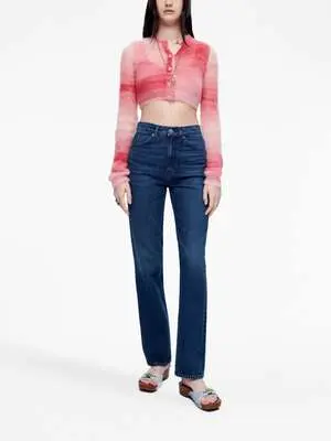 RE/DONE Gradient-effect Cropped Cardigan