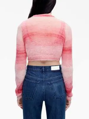 RE/DONE Gradient-effect Cropped Cardigan