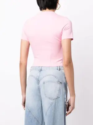 AREA Crystal-embellished Bustier T-shirt