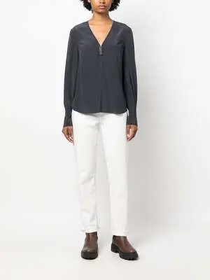 Brunello Cucinelli Bead-detail Silk Blouse