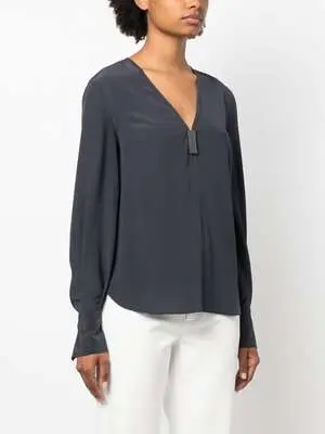 Brunello Cucinelli Bead-detail Silk Blouse