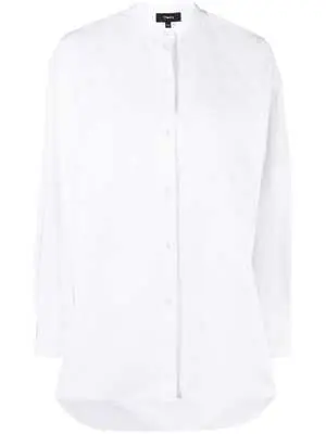 Theory Collarless Cotton Shirt