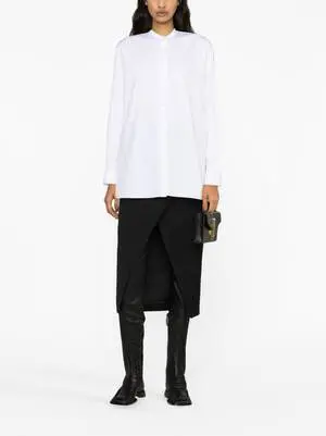 Theory Collarless Cotton Shirt