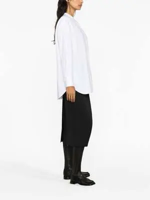 Theory Collarless Cotton Shirt