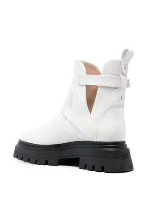 STUART WEITZMAN Bedford Leather Boots - White