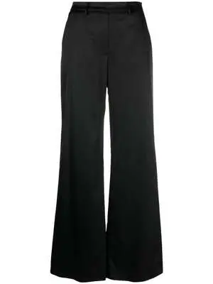 FORTE_FORTE Mid-rise Satin Flared Trousers