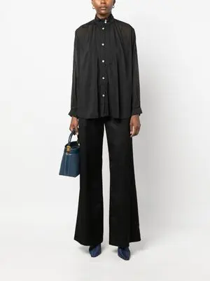 FORTE_FORTE Mid-rise Satin Flared Trousers